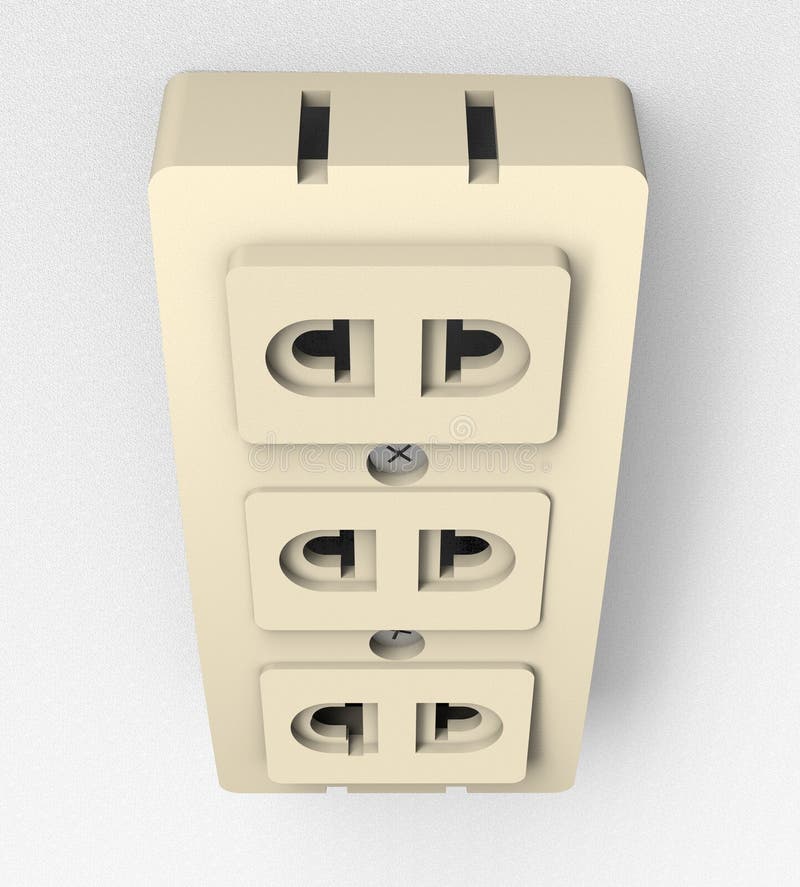 Power socket on wall stock illustration. Illustration of technology ...