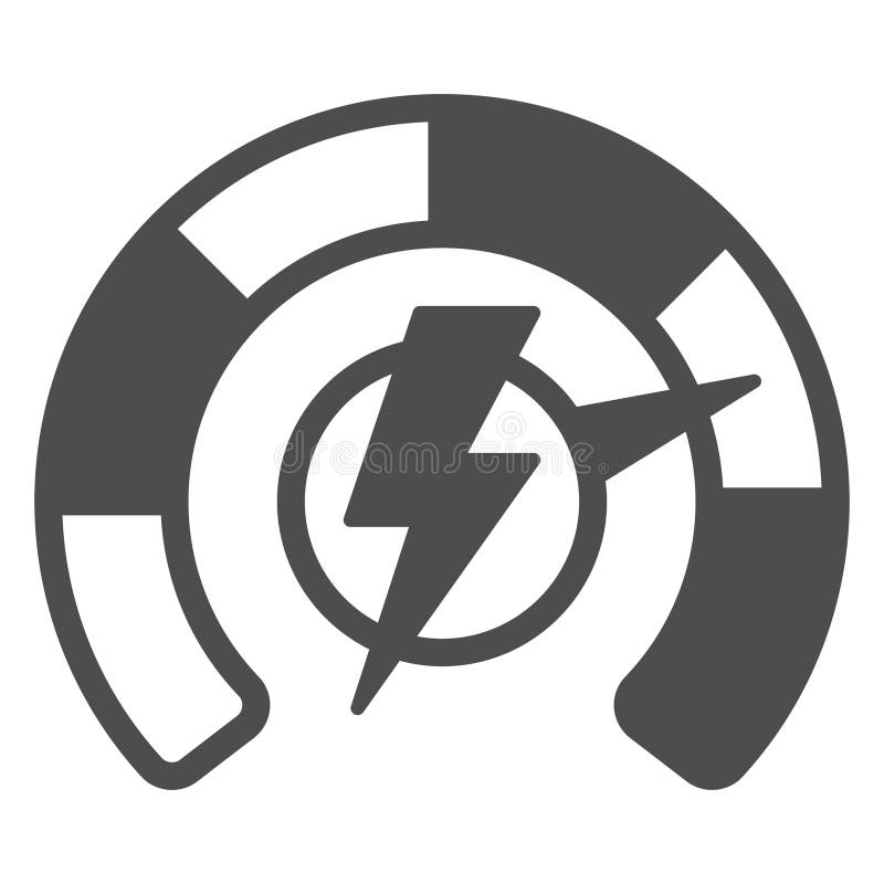 Power Source Charged Solid Icon, Electricity Concept. Vector Graphics ...