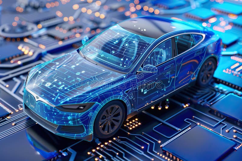 Power Source for Charging Battery of Beautiful Electric Car on Road ...