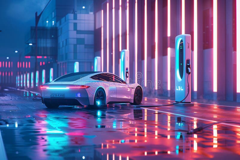 Power Source for Charging the Battery of a Electric Car Stock Image ...