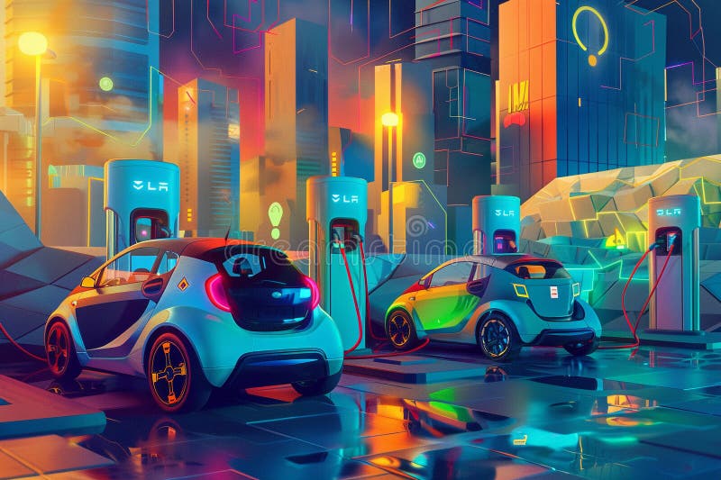 Power Source for Charging the Battery of a Electric Car Stock ...