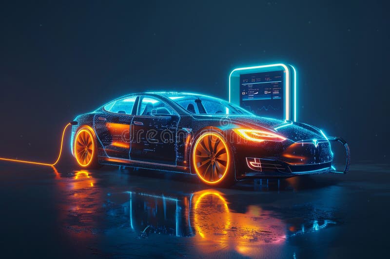 Power Source for Charging the Battery of a Electric Car Stock ...