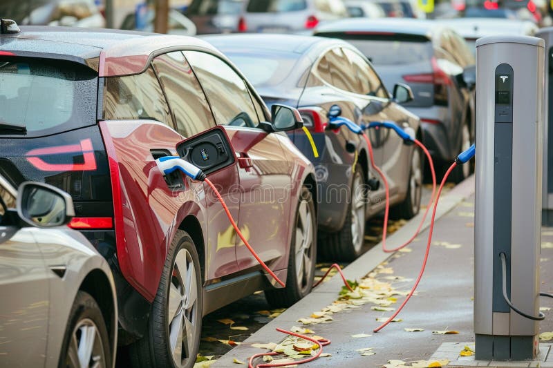 Power Source for Charging the Battery of a Electric Car Stock ...