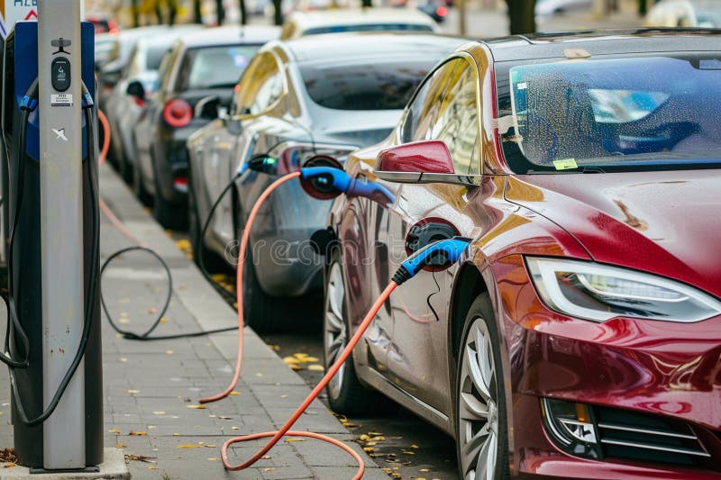 Power Source for Charging the Battery of a Electric Car Stock ...