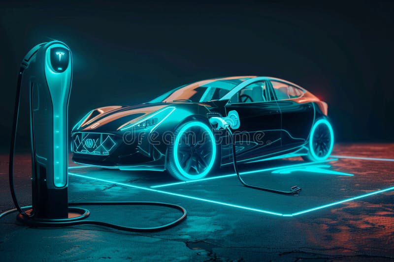 Power Source for Charging the Battery of a Electric Car Stock Image ...