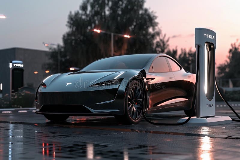 Power Source for Charging the Battery of a Electric Car Stock Photo ...