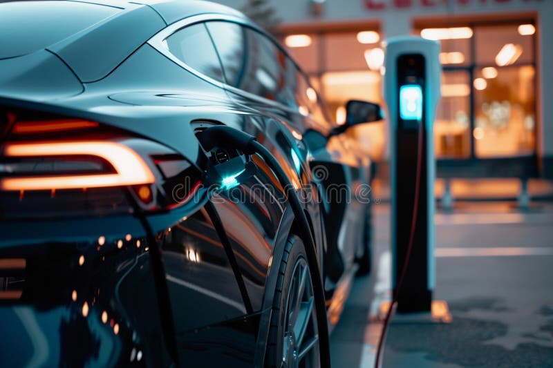 Power Source for Charging the Battery of a Electric Car Stock Image ...