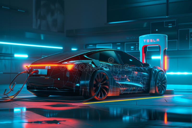 Power Source for Charging the Battery of a Electric Car Stock Photo ...