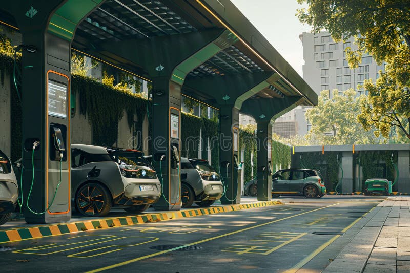 Power Source for Charging the Battery of a Electric Car Stock Photo ...