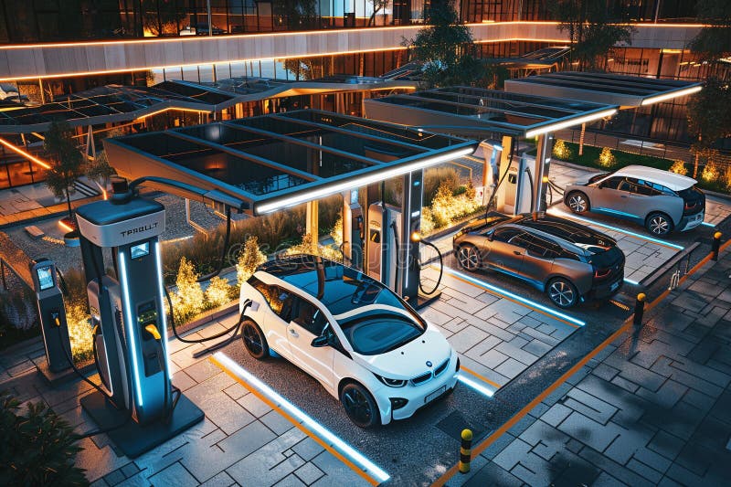 Power Source for Charging the Battery of a Electric Car Stock Photo ...