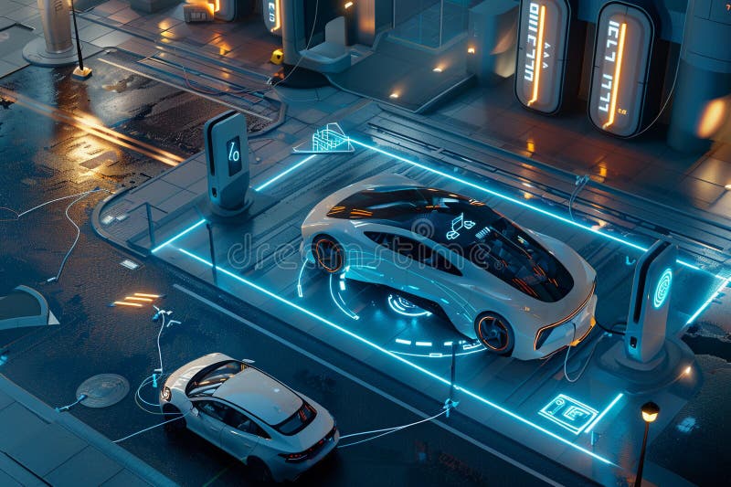 Power Source for Charging the Battery of a Electric Car Stock Photo ...