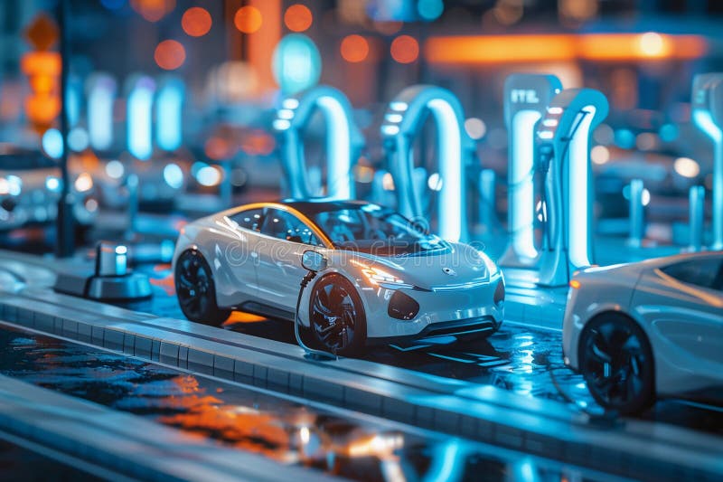 Power Source for Charging the Battery of a Electric Car Stock Photo ...