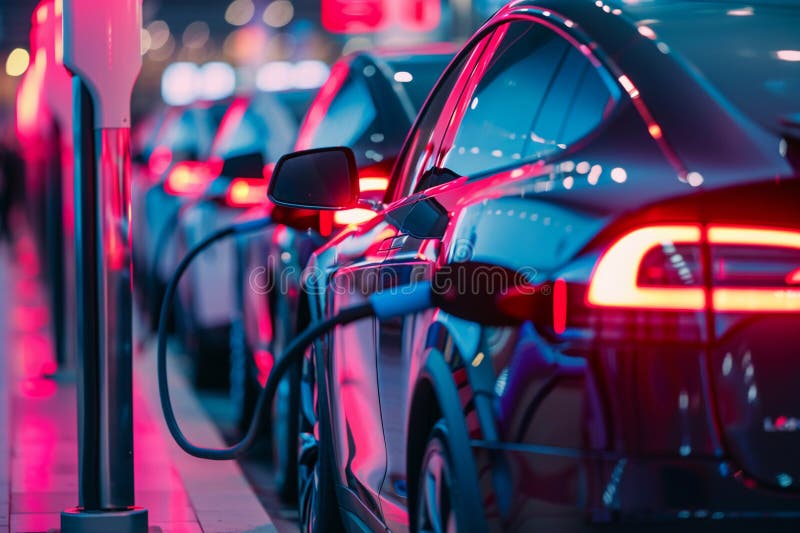 Power Source for Charging the Battery of a Electric Car Stock Image ...