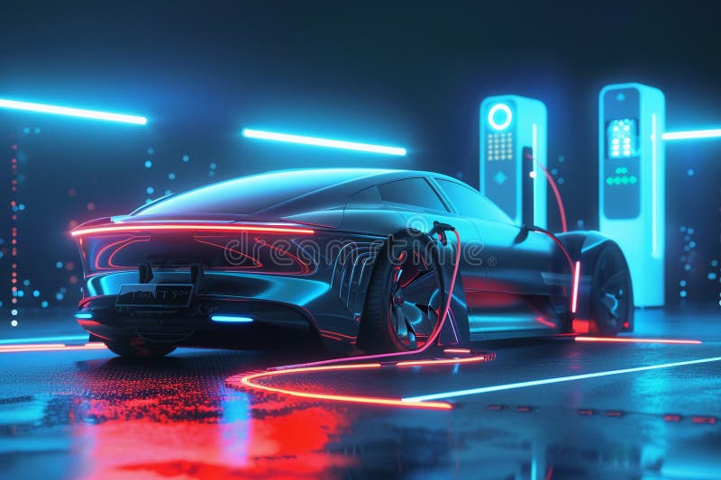 Power Source for Charging the Battery of a Electric Car Stock Image ...