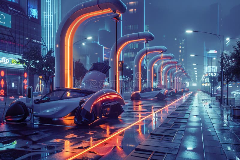 Power Source for Charging the Battery of a Electric Car Stock Image ...