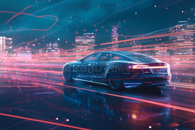 Power Source for Charging Battery of Hybrid Electric Car on Road Stock ...