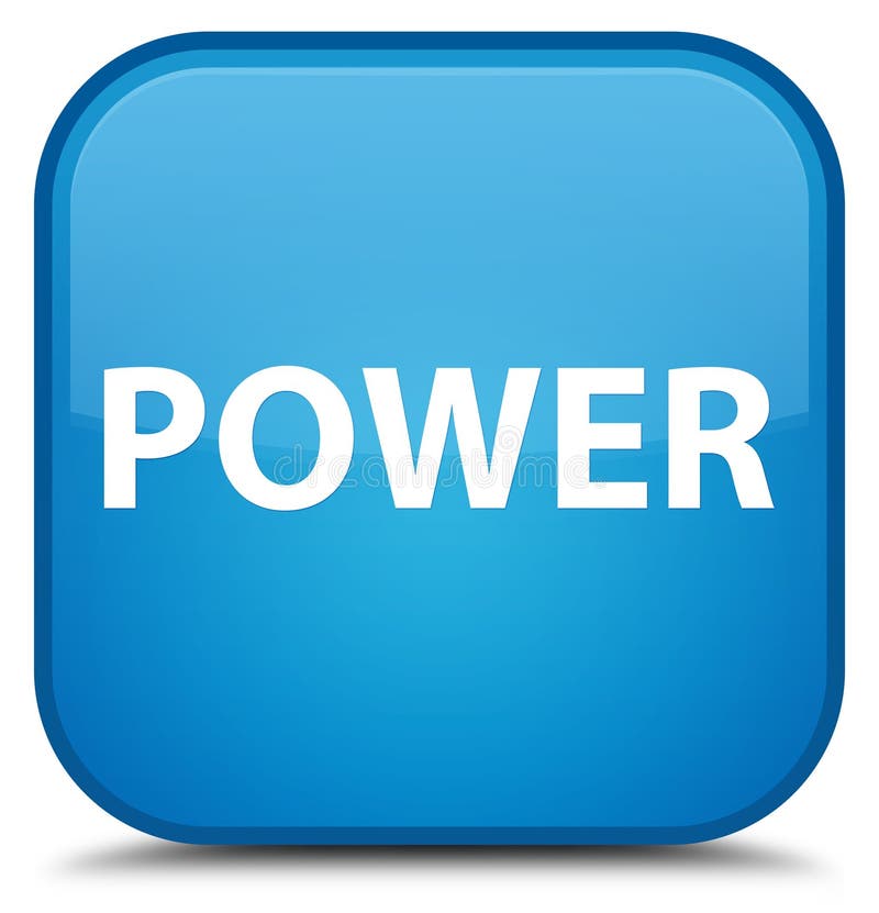 Power Special Cyan Blue Square Button Stock Illustration - Illustration ...