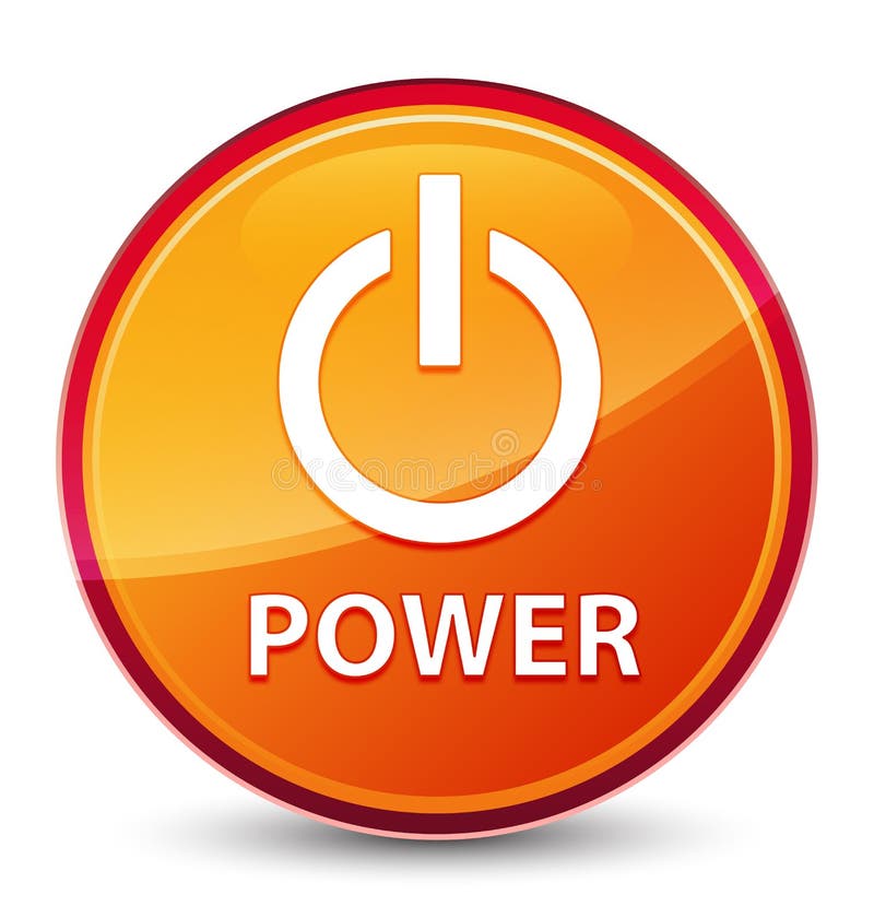 Power Special Glassy Orange Round Button Stock Illustration ...