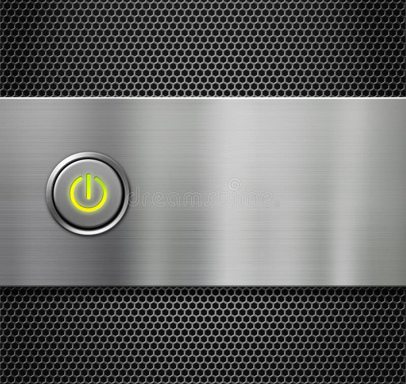 Silver power button stock image. Image of plate, sign - 20277141