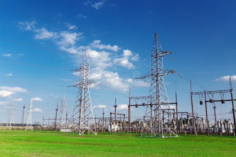 Power Station on Blue Sky at Daytime Stock Photo - Image of electricity ...