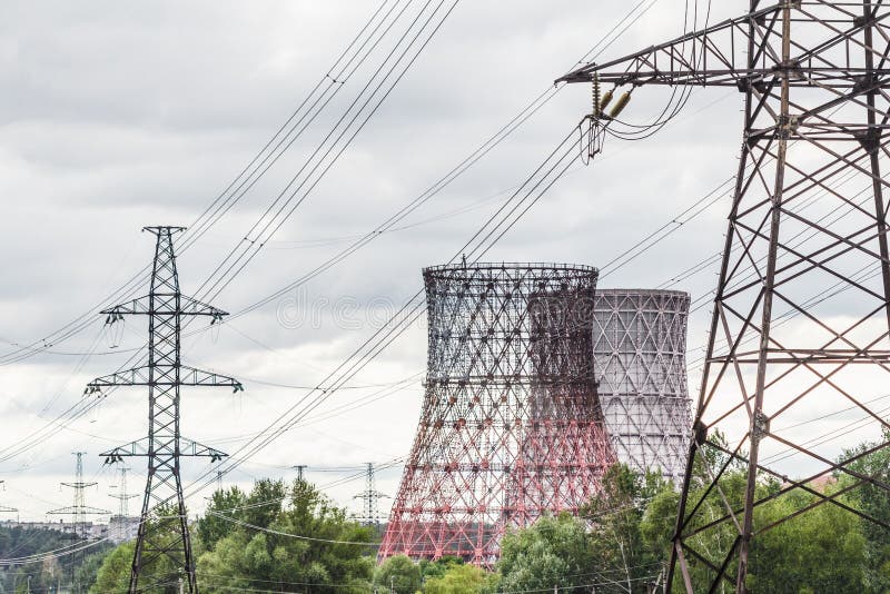 Power station landscape. stock image. Image of resources - 104759817