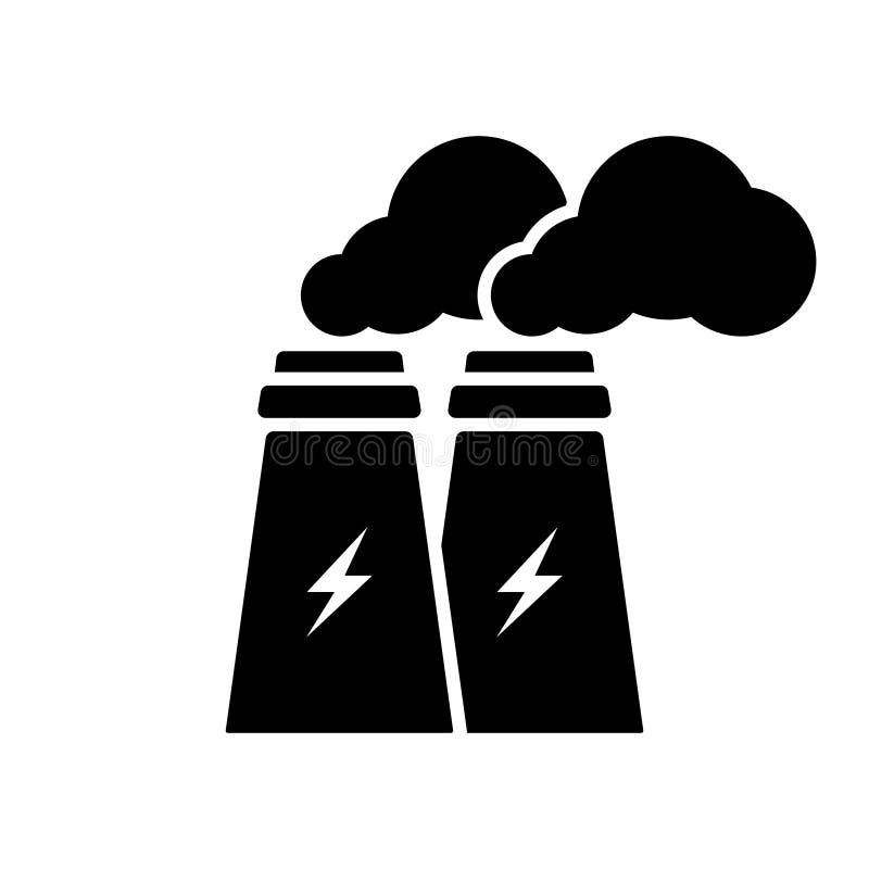 Power Station Electricity Energy Silhouette Icon. Factory Industry ... Power Station Electricity Energy Silhouette Icon. Factory Industry ...