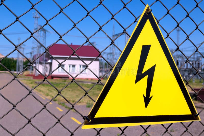 Power Station. Hazard Warning Sign Stock Photo - Image of shield ...