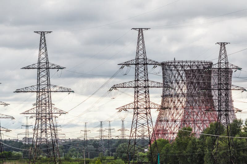 Power station landscape. stock photo. Image of cloud - 103665872