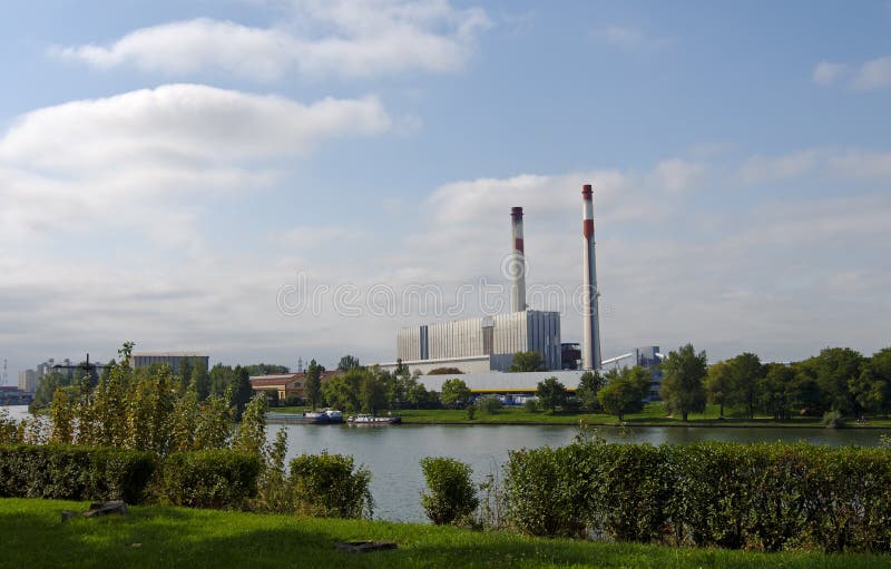 Power Station on Seine River Near Paris Stock Photo - Image of ...