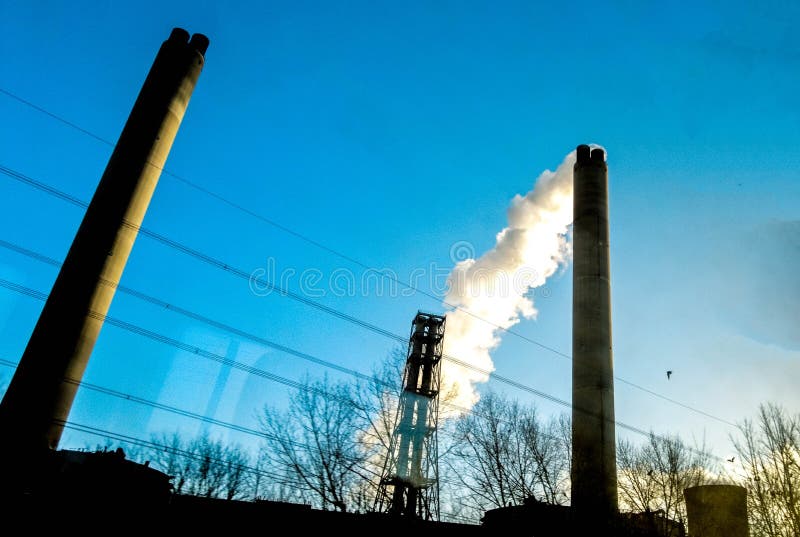 Power Station Stacks stock image. Image of power, source - 207474153