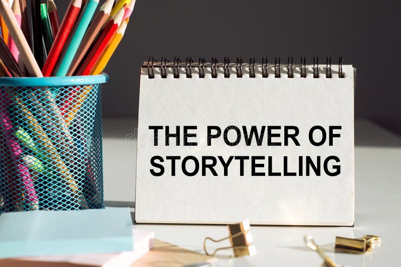 The Power of Storytelling: a White Notebook with Black Text on a Desk ...