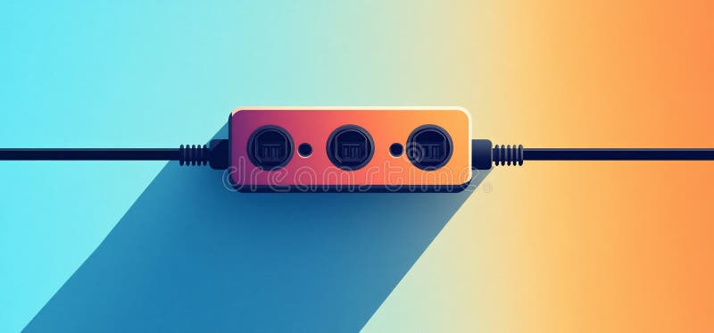 Orange Power Strip. Electric Extender Isolated on White Background ...