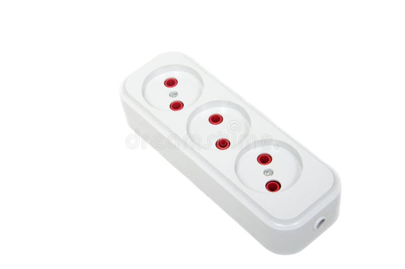 Power Strip with Electrical Sockets Standard, on a White Background ...