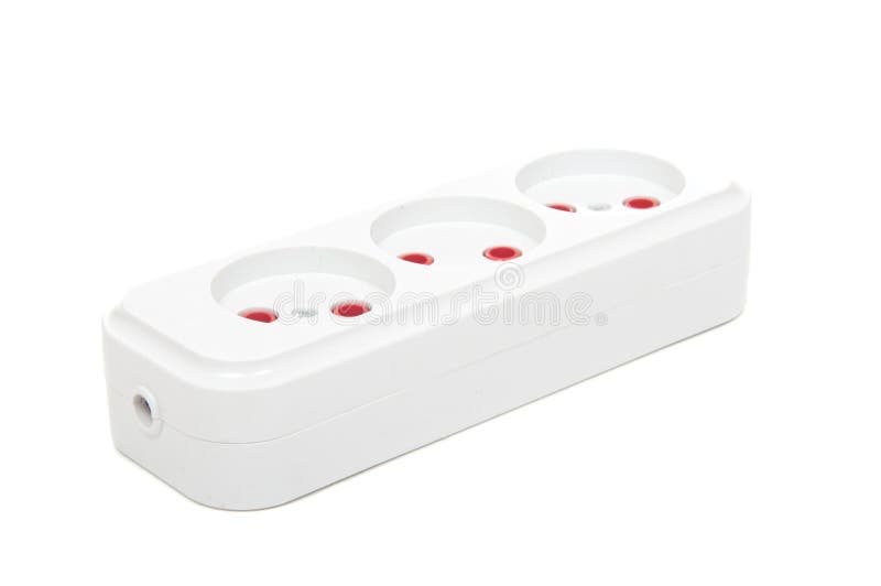 Power Strip with Electrical Sockets Standard, on a White Background ...