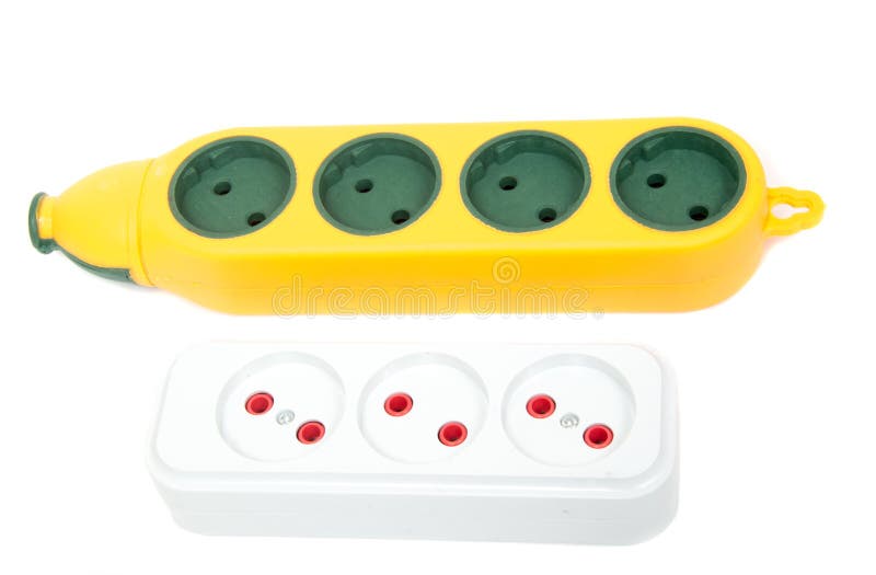 Power Strip with Electrical Sockets Standard, on a White Background ...