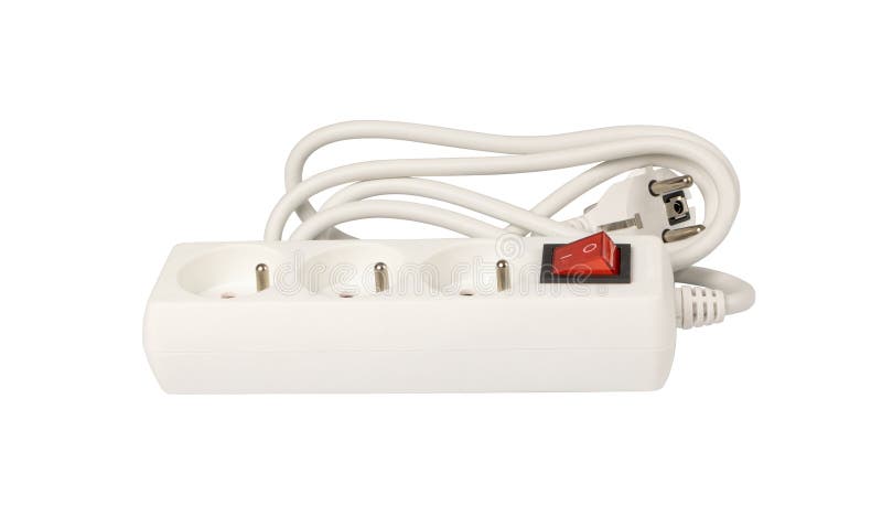 Power Strip, Extension Cable Isolated on White Background Stock Image ...