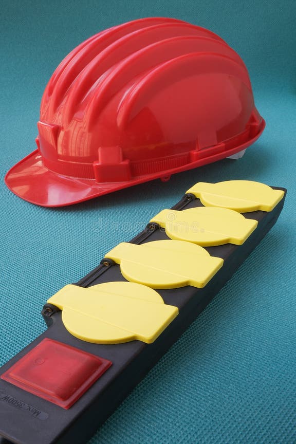 Helmet Safety and Power Strip Stock Photo - Image of surge, work: 10765740