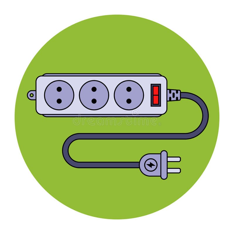 Power Strip for Supplying Electricity through an Outlet. Stock Vector ...