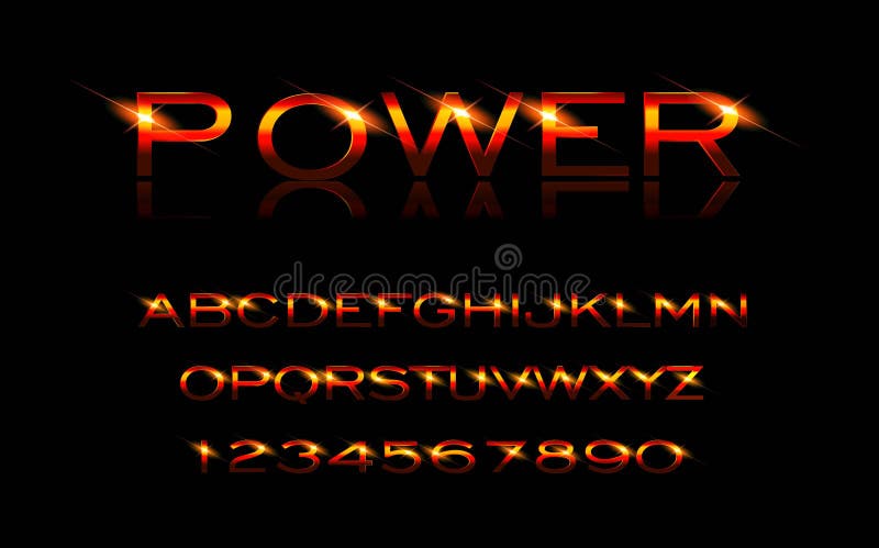 Power style font, stock vector. Illustration of blue - 182025049