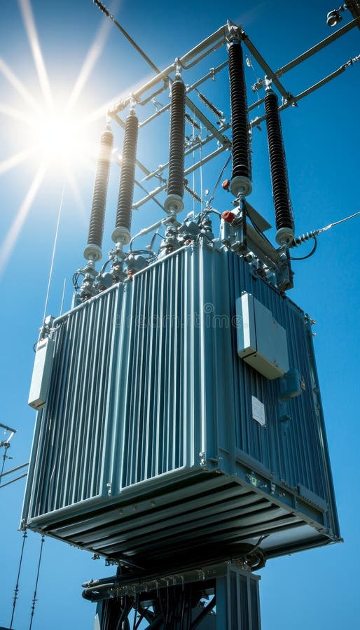 Power Substation Under a Bright Blue Sky Industrial Infrastructure and ...