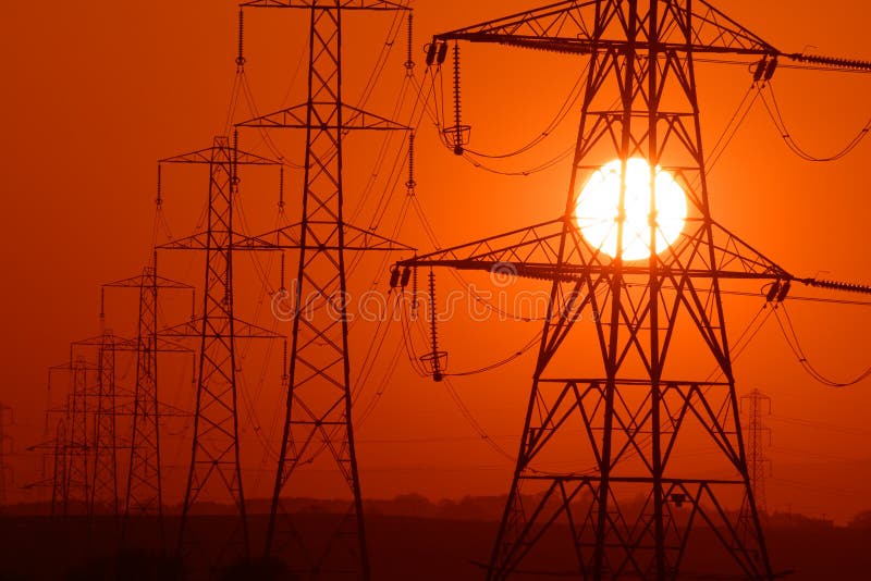 Electrical power lines stock image. Image of daybreak - 4944441