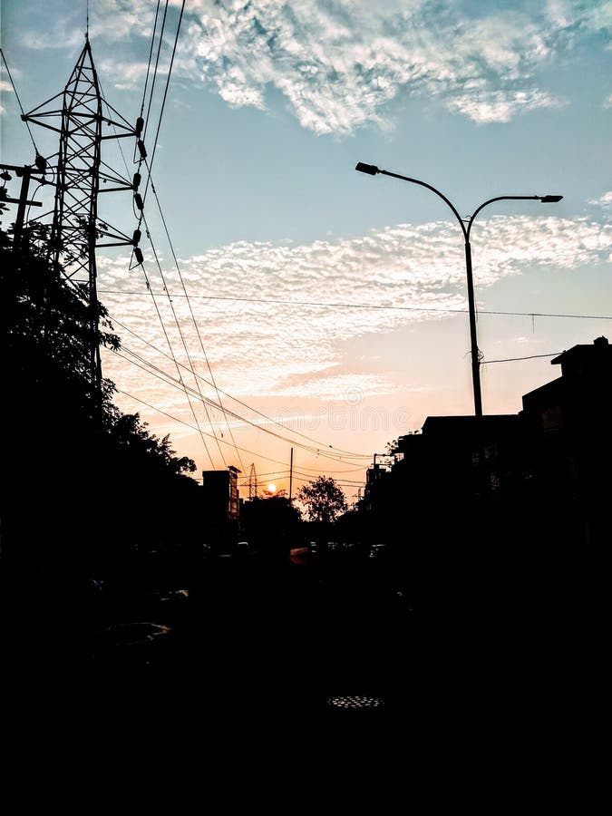 Power of Sunset stock image. Image of sunset, skyscraper - 221311467