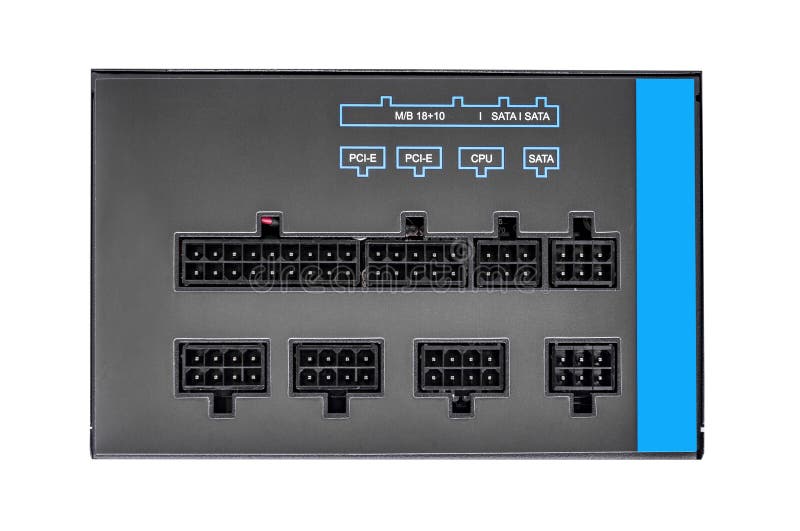 Computer Power Supply on White Background. Stock Photo - Image of ...