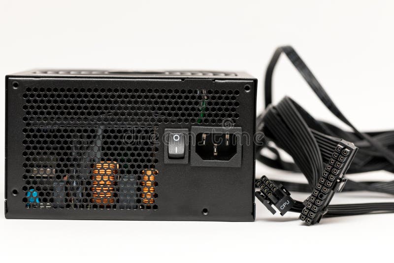 Power supply for computer stock image. Image of cable - 165096909