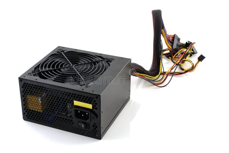 Computer Power Supply Isolated on White Background Stock Photo - Image ...