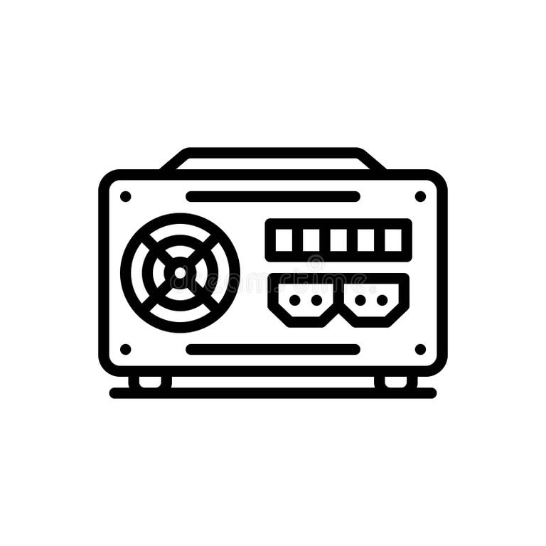 Black Line Icon for Power Supply, Power and Socket Stock Vector ...