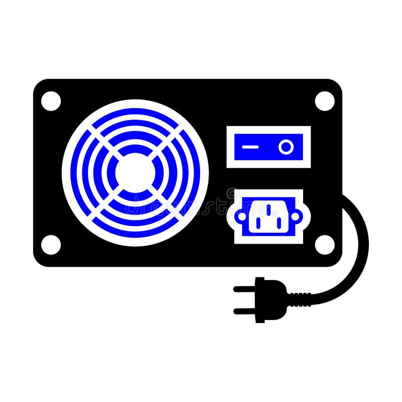 Power Supply Icon stock illustration. Illustration of symbol - 366374173
