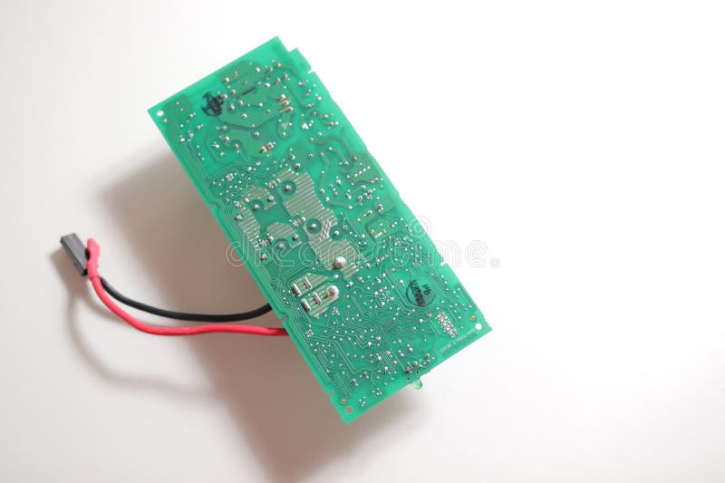 Power Supply Modern Printed-circuit Board with Electronic Components ...