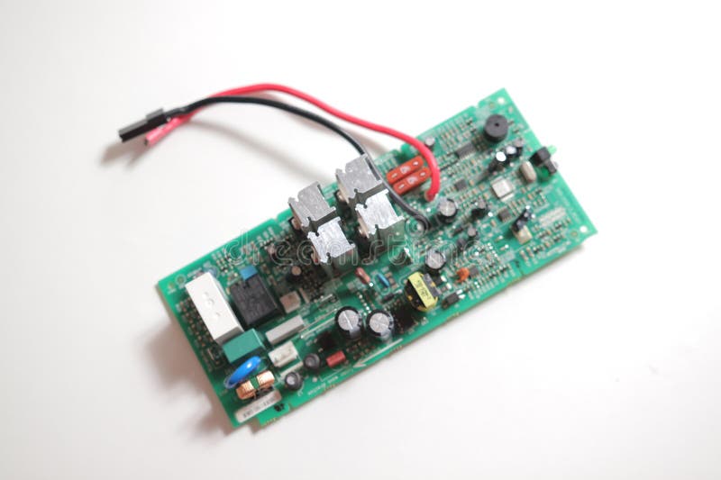 Power Supply Modern Printed-circuit Board with Electronic Components ...