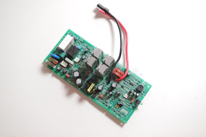 Power Supply Modern Printed-circuit Board with Electronic Components ...